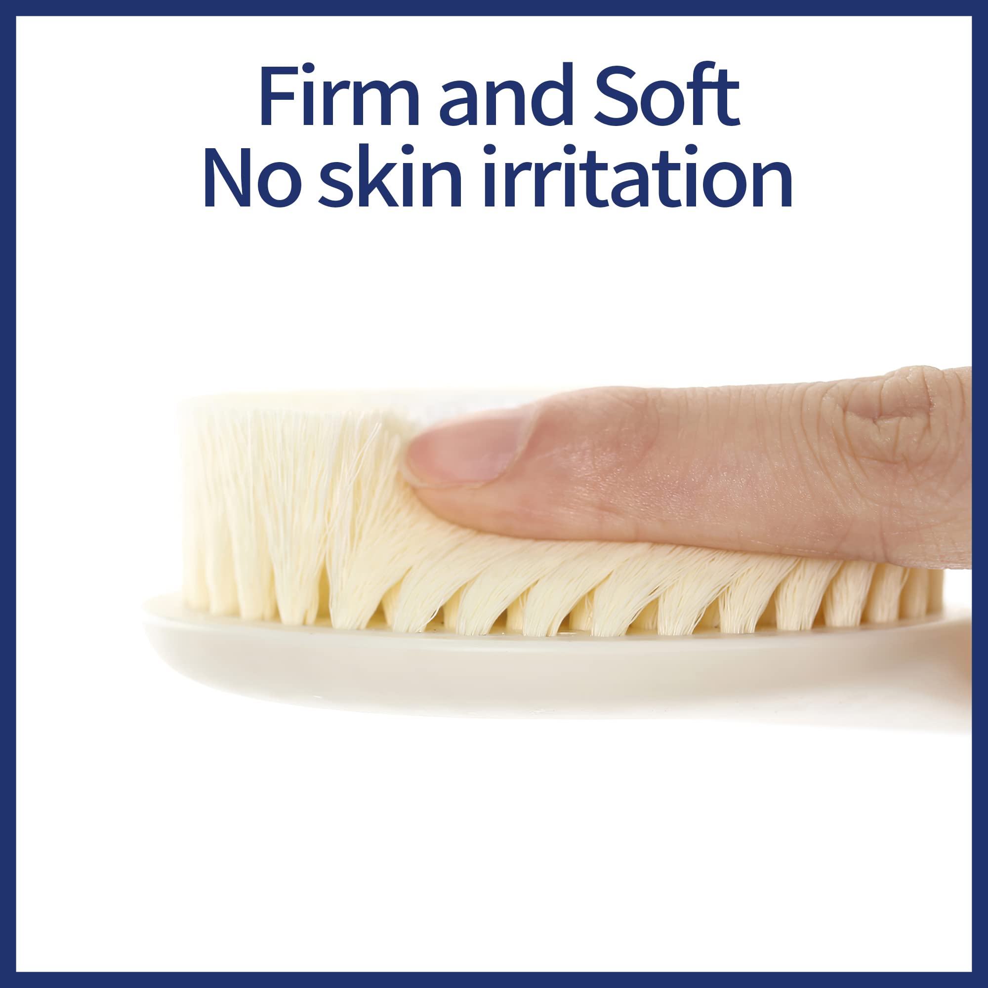KUMBAZZ Back Bath Brush for Shower - Never Mold Bath Back Brush Back Scrubber for Shower,Wet or Dry Brushing,Shower Brush for Men & Women (Ivory)