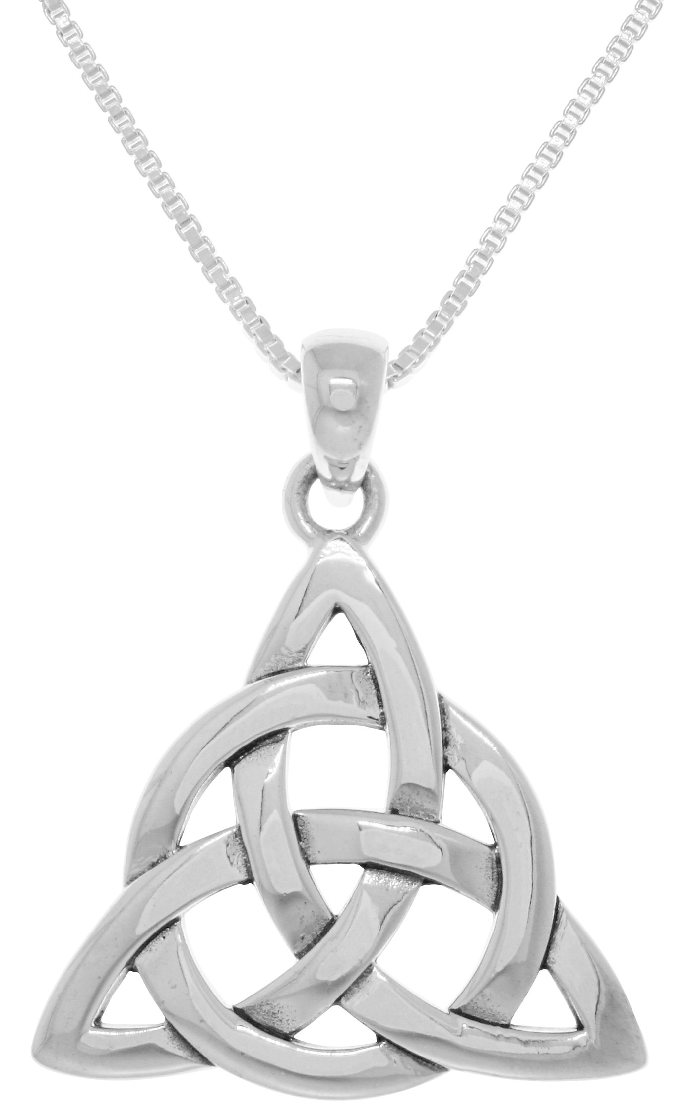 Jewelry Trends Sterling Silver Celtic Triquetra Circle of Life Pendant on Box Chain Necklace (24.00)