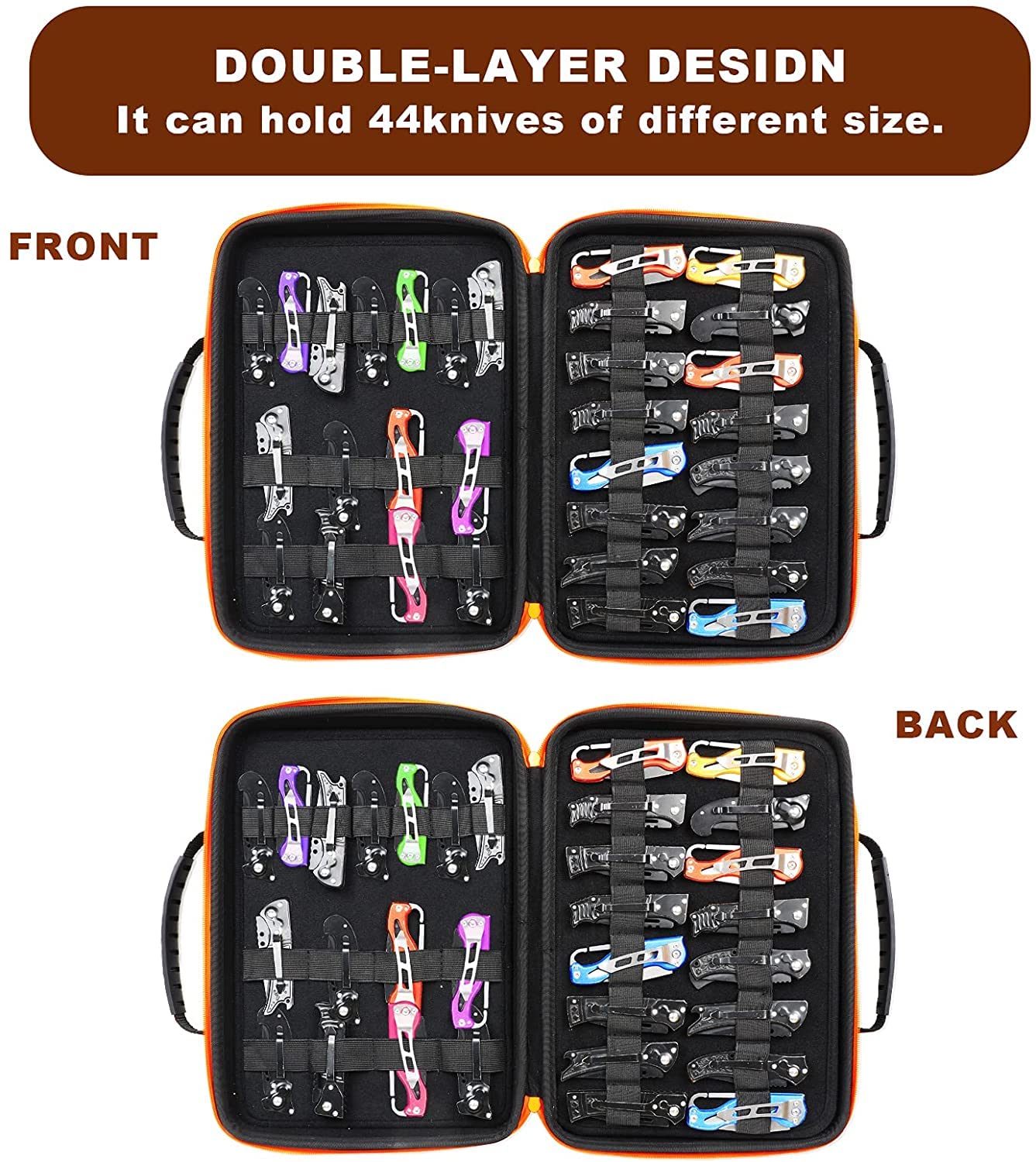 Knife Display Case,62 Slots Knife Case,Knife Storage,Butterfly Knives Storage Organizer,Pocket Knives Collection Protector Butterfly Knives Case For Survival Tactical Outdoor EDC Mini Knife
