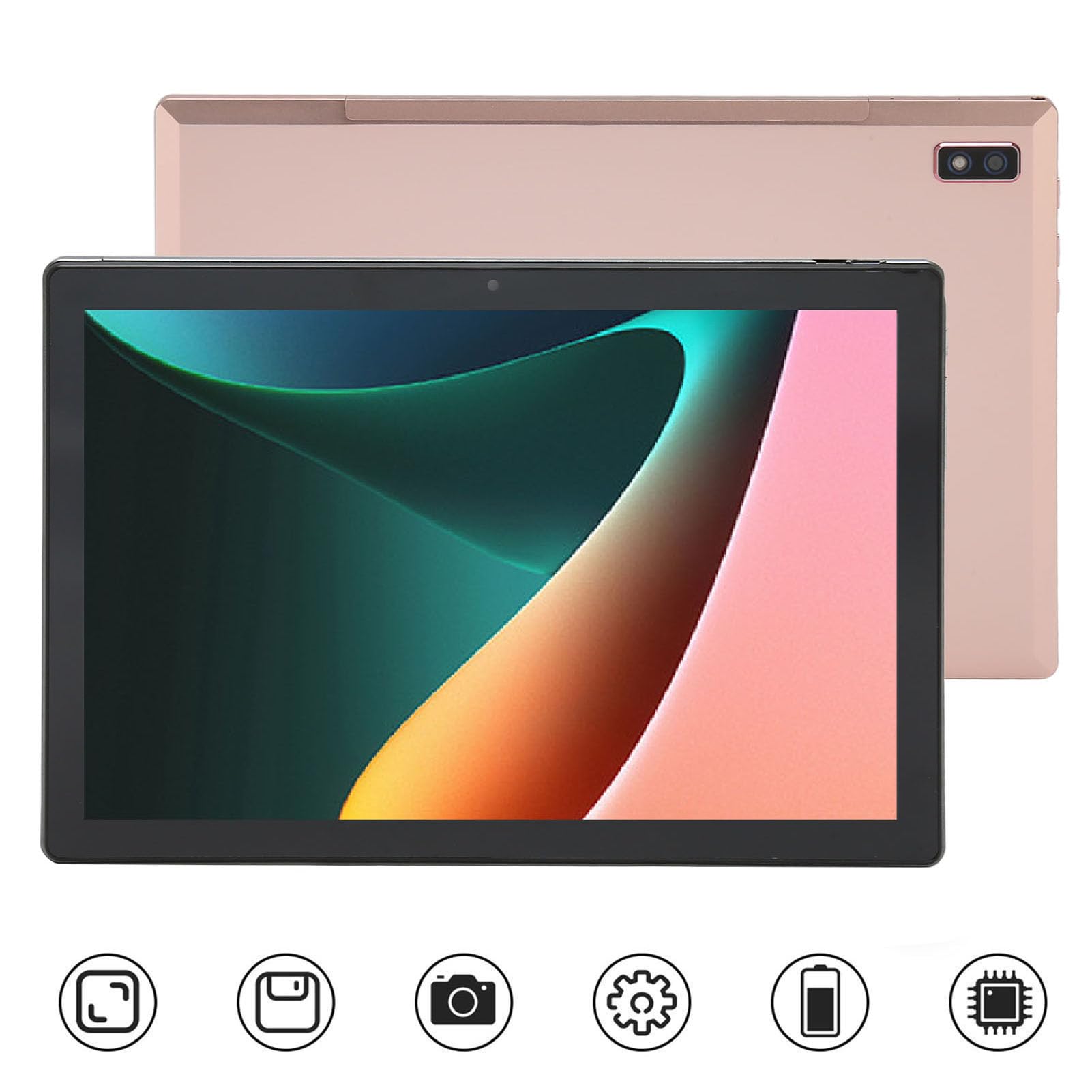 Haofy 10.1 Inch Tablet, 2.4G 5G Dual Card Slot 100-240V Tablet Mouse Keyboard Set for Entertainment (US Plug)