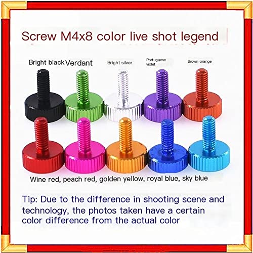 GUSTYT Screw M4x8mm Aluminum Alloy Iron Man Assembly Color Computer Case Side Panel Cover Screw Thumb Screws (Color : Portuguese Purple)