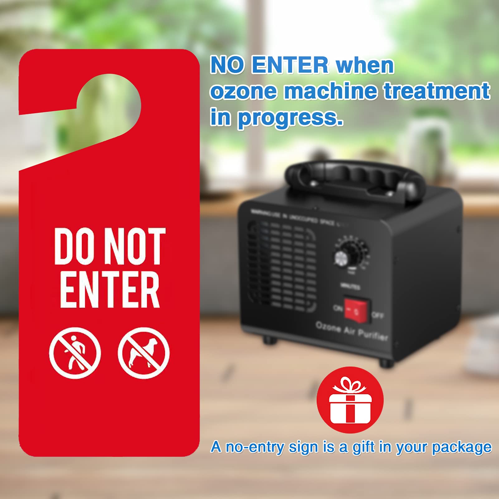 JOBYNA Ozone Generator Air purifier, 6000mg/h Ozone Machine Odor Removal, 120min Time Setting, Auto Shut Off Ozonator Ozone Machine for Car, Room, House, Smoke, and Pet