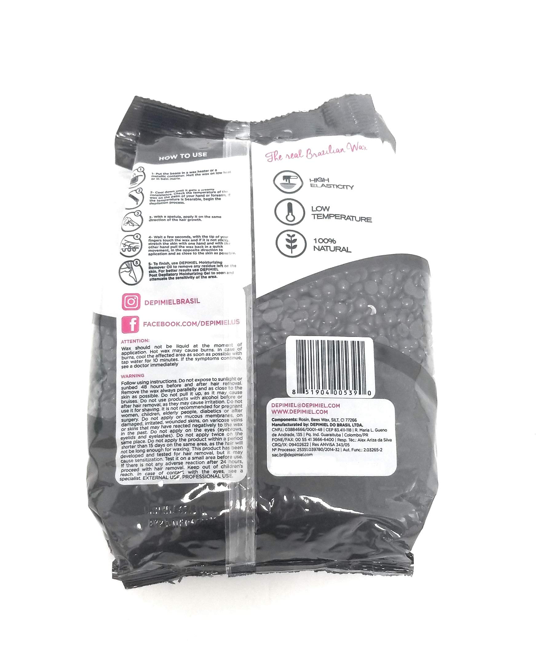 Hard Wax Black Sludge Beans 2.2 Lb for home and Professional use for all types of skin inclusve sensitive skin low temperature. easy application