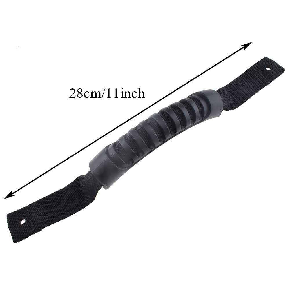 Hao Pro 28cm Length Kayak Carry Handle Less Slippery Comfortable Grip Quick Install Side Mount Nylon Rubber Replacement Accessory Black 2 PCS for Kayaks Cornhole Boards Suitcases Folding Tables