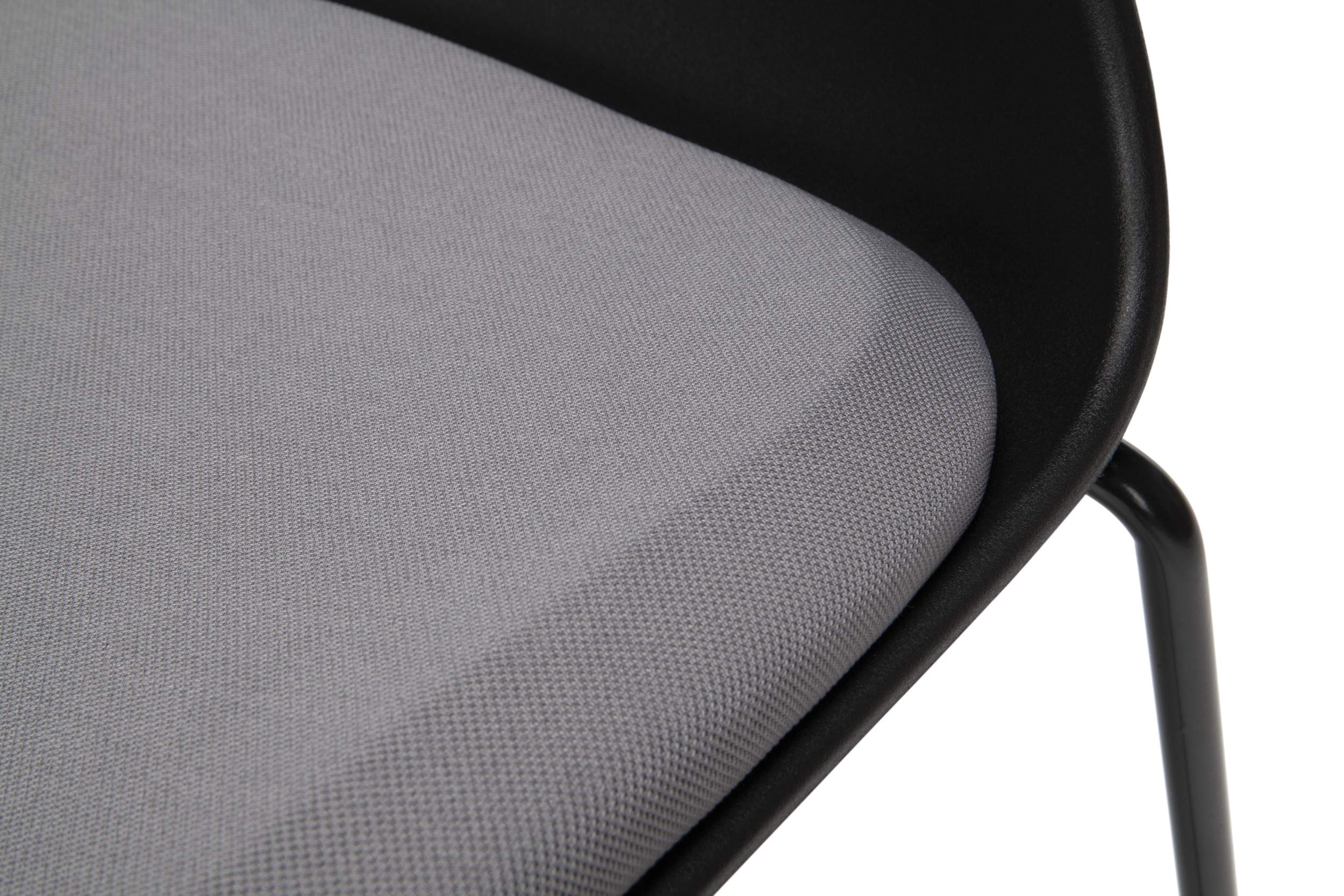HON Basyx Contempo Guest Chair, Sled Base, 2 Pack, Black/Charcoal