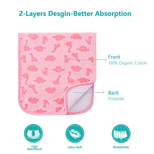 Hakochia Burp Cloths for Baby Girls Organic Cotton Large Burp Clothes Extra Absorbent Soft Burping Rags Spit Up Cloth Sets for Newborns 8 Pack