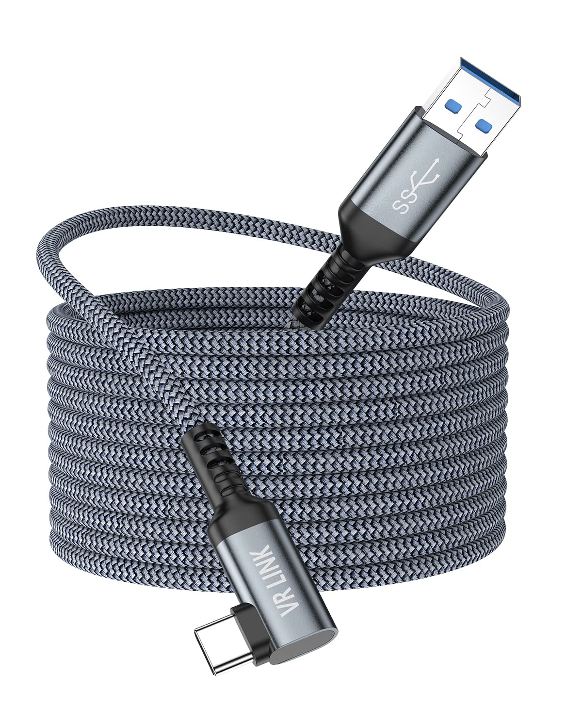 HiBass Link Cable Compatible with Oculus Quest 2 16 FT, Fast Charing & PC Data Transfer USB C 3.2 Gen1 Cable for VR Headset and Gaming PC, 5 Meters