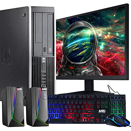 HP Elite Desktop Computer PC, 3.1 GHz, Intel Core i5, 8GB RAM, 500GB, HDD, MTG, 22 inch LED Monitor, RGB Speaker and Keyboard Mouse, WiFi, Windows 10 Pro (Renewed)