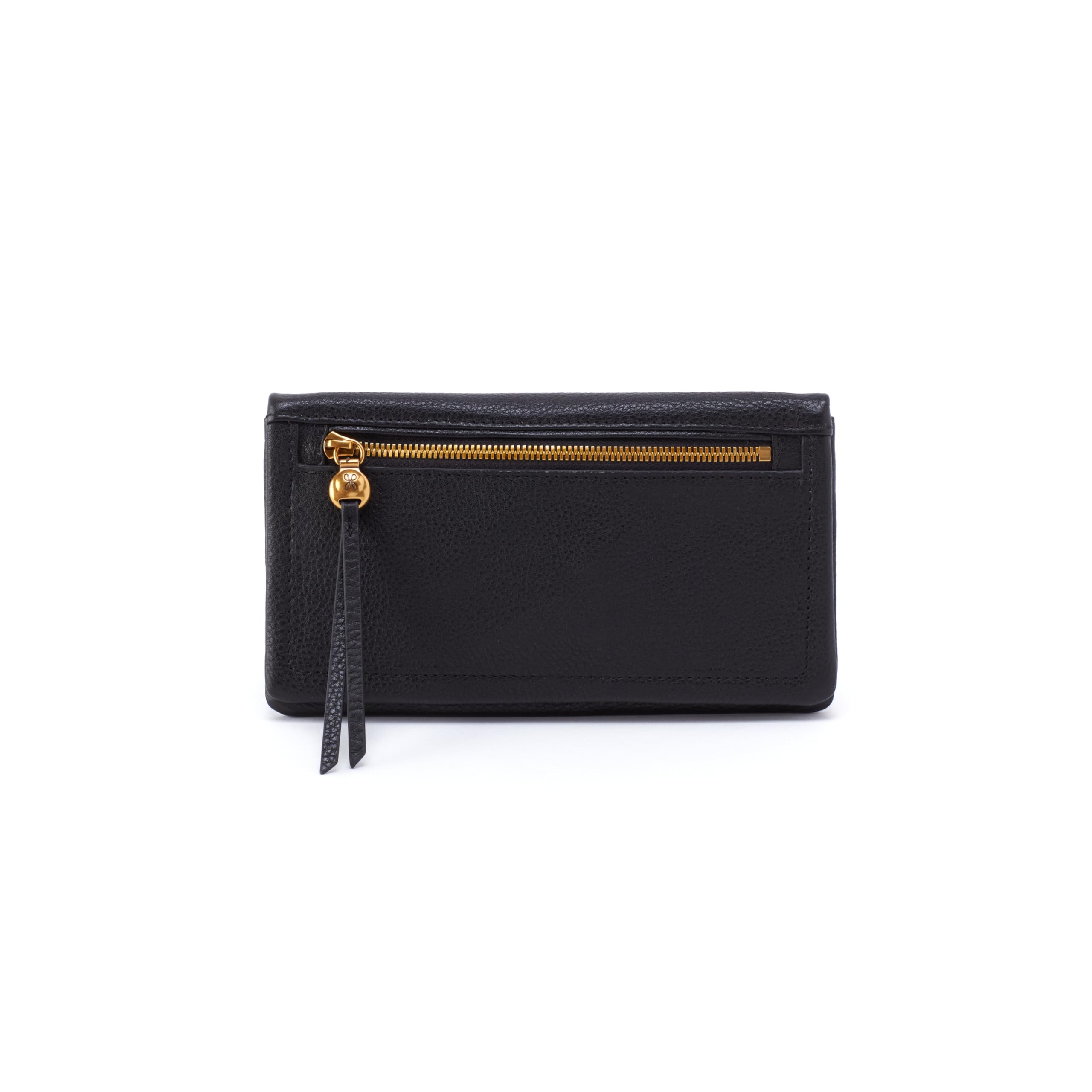 HOBO Lumen Compact Wallet For Women - Embossed Leather Construction With Multiple Card Slots And Exterior Zipper Pocket, Durable and Handy Wallet Black One Size One Size