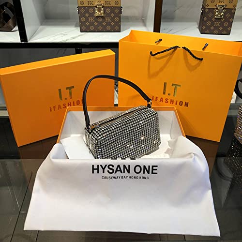 MBETA Rhinestone Bag Women's high-Grade Genuine Leather Chain Hand-held Underarm Bag