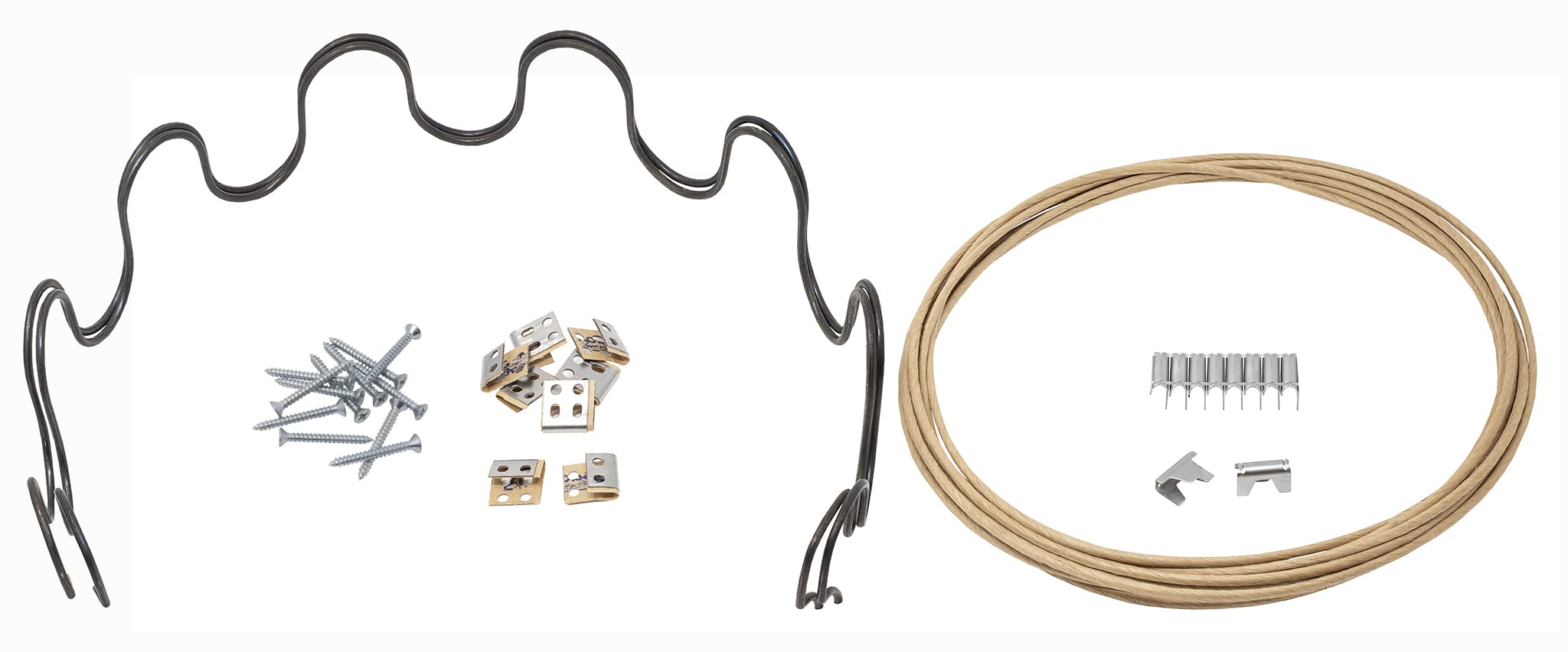 House2Home 31" Couch Spring Repair Kit to Fix Sofa Support for Sagging Cushions - Includes 2pk of Springs, Upholstery Spring Clips, Seat Spring Stay Wire, Screws, and Installation Instructions