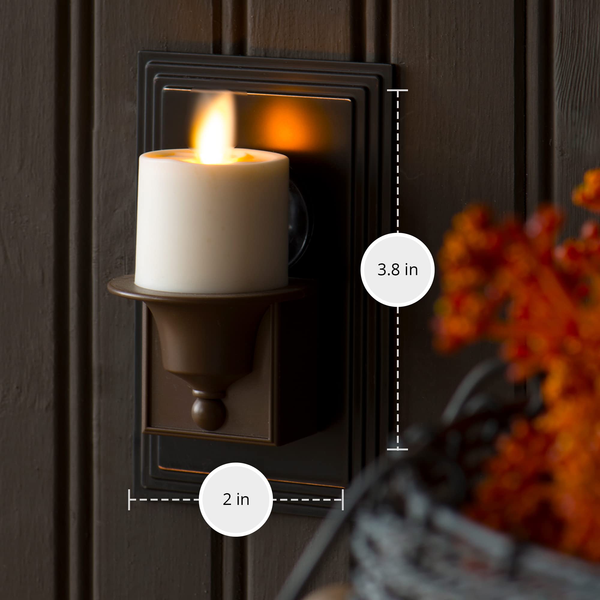 Luminara Flameless Candle Nightlight - Patented Flickering Real-Flame Effect Technology Mimics Real Candle - Plugs into Outlet - Dusk to Dawn Sensor Auto Switch On/Off - Safe for Families Kids Pets
