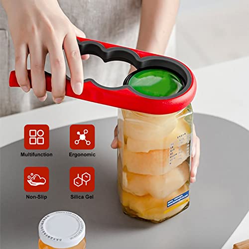 Jar Opener - Jar Opener for Seniors with Arthritis Multi Jar Opener for Weak Hands, 5-in-1 Bottle Opener 4-in-1 Non Slip Jar Lid Opener Gripper Pad