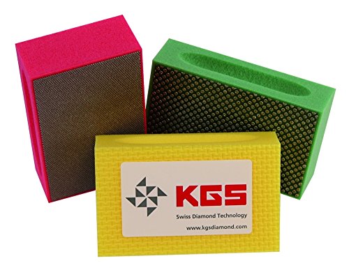 KGS PRO-PAD Diamond Hand Polishing pads (3 Pack, Combination set (grit 60, 200, 400))