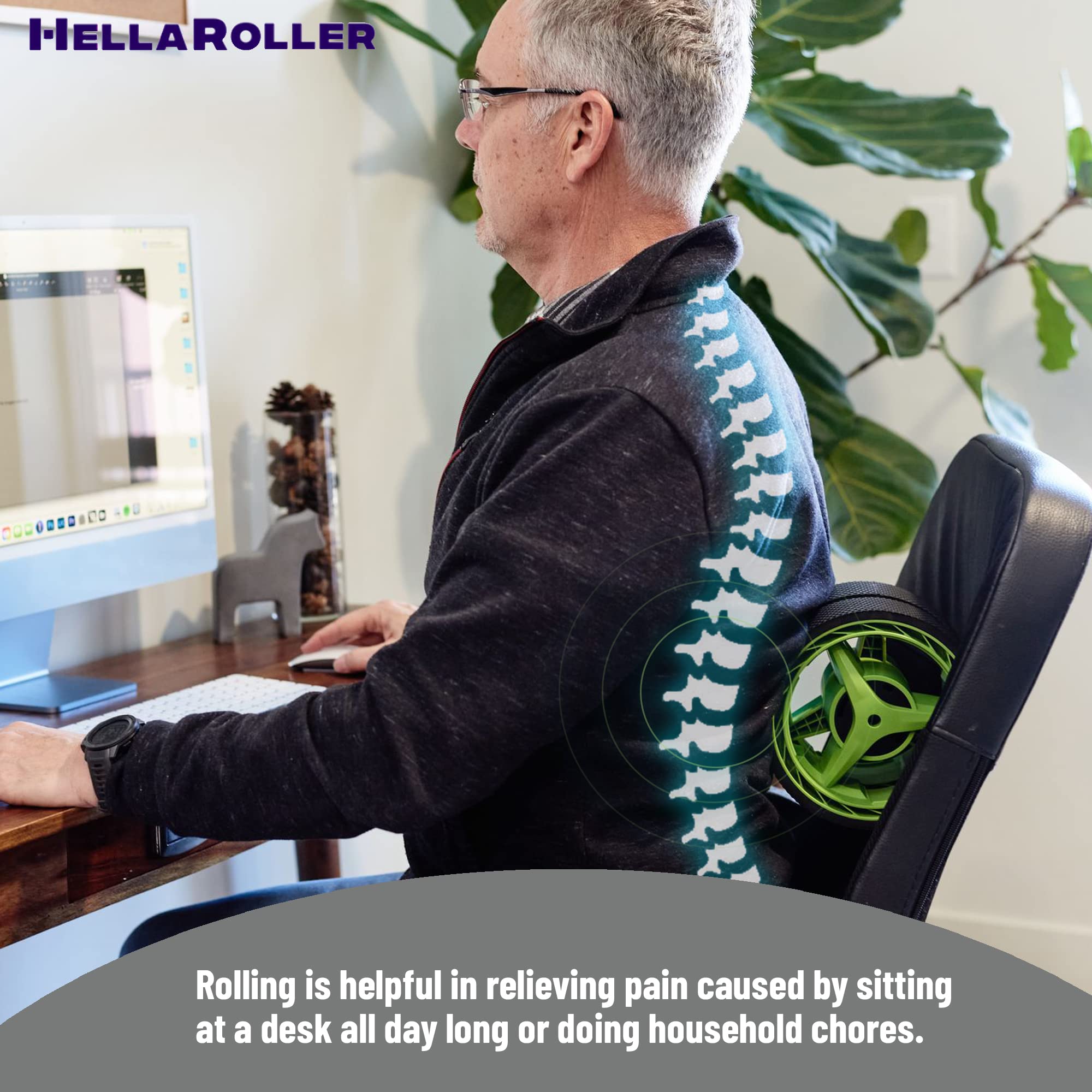 HellaRoller Back & Muscle Roller Wheel - Expandable Precision Wheels, Great for Back Pain Relief, Muscle Therapy & Deep Tissue Massage, Foam Roller Alternative (Ultimate Bundle of 3)