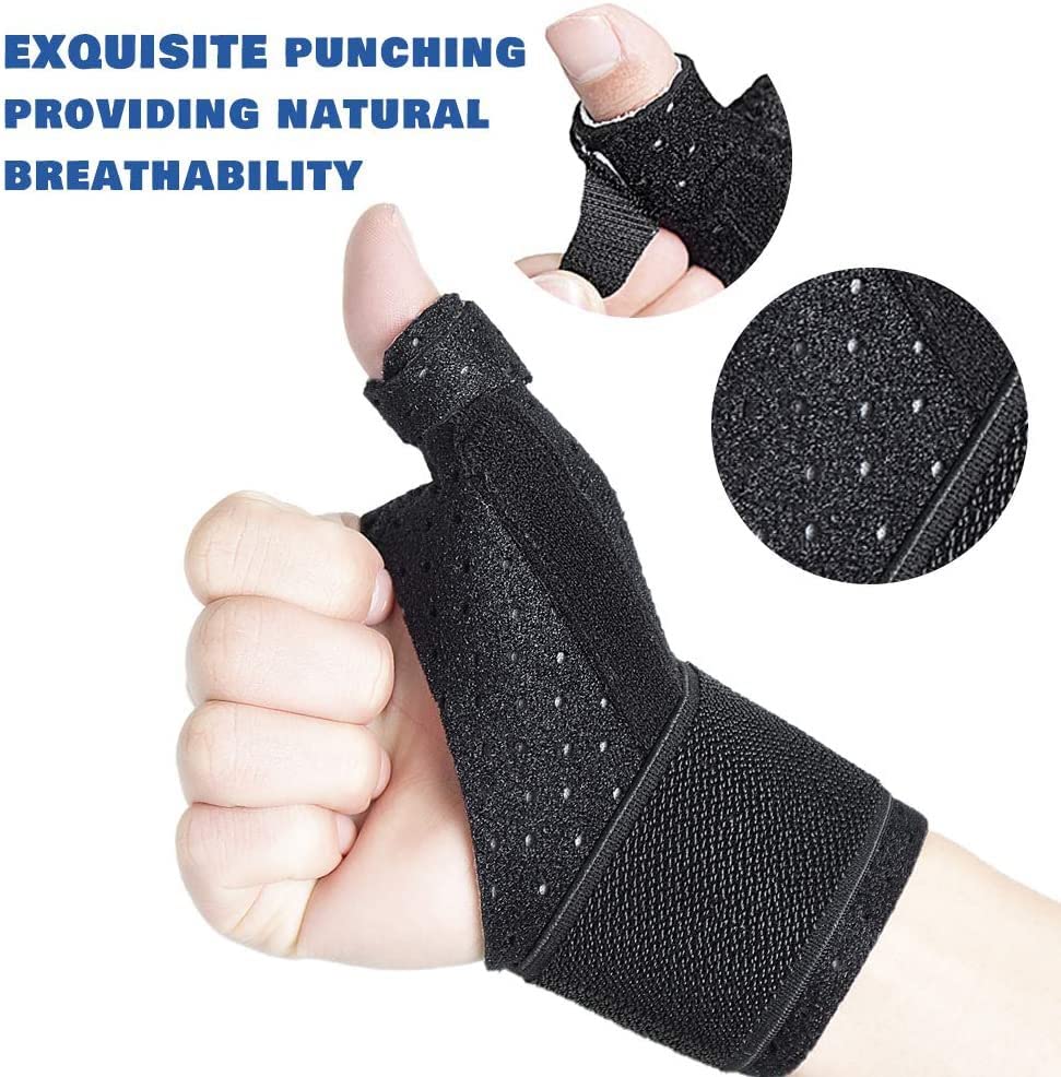 Kmtooon Reversible Thumb & Wrist Stabilizer Splint Brace for Trigger Finger, Pain Relief, Arthritis, Tendonitis, BlackBerry Thumb, Sprained