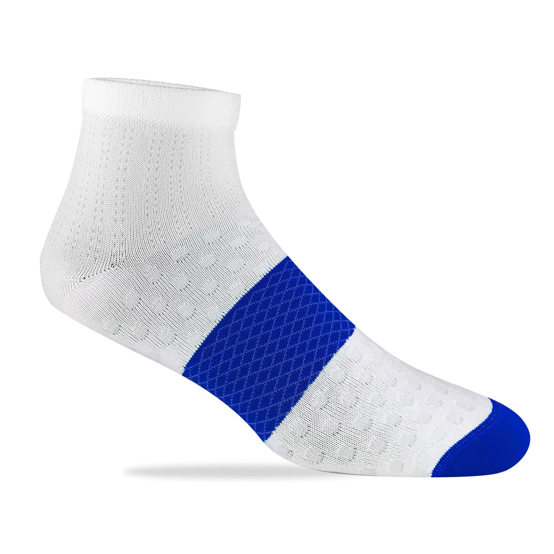 Jox Sox Men’s SupraLite Quarter Socks (Men's Shoe Size 7 to 12, Men's Supralite Quarter White / Royal)