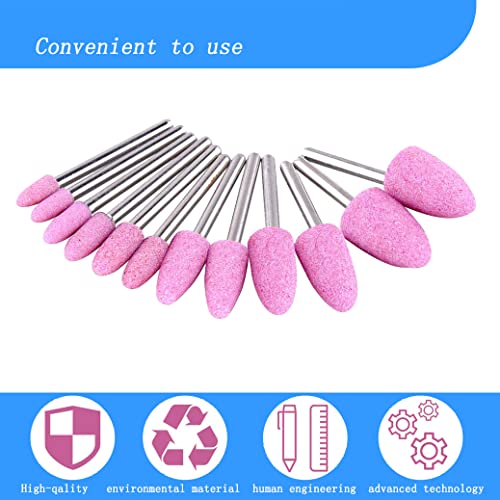 Luo ke 24 Pcs Rotary Grinding Stone Bits, Abrasive Mounted Stone Sharpening Bit Set with 1/8 Inch Shank Fits for Dremel Rotary Tool
