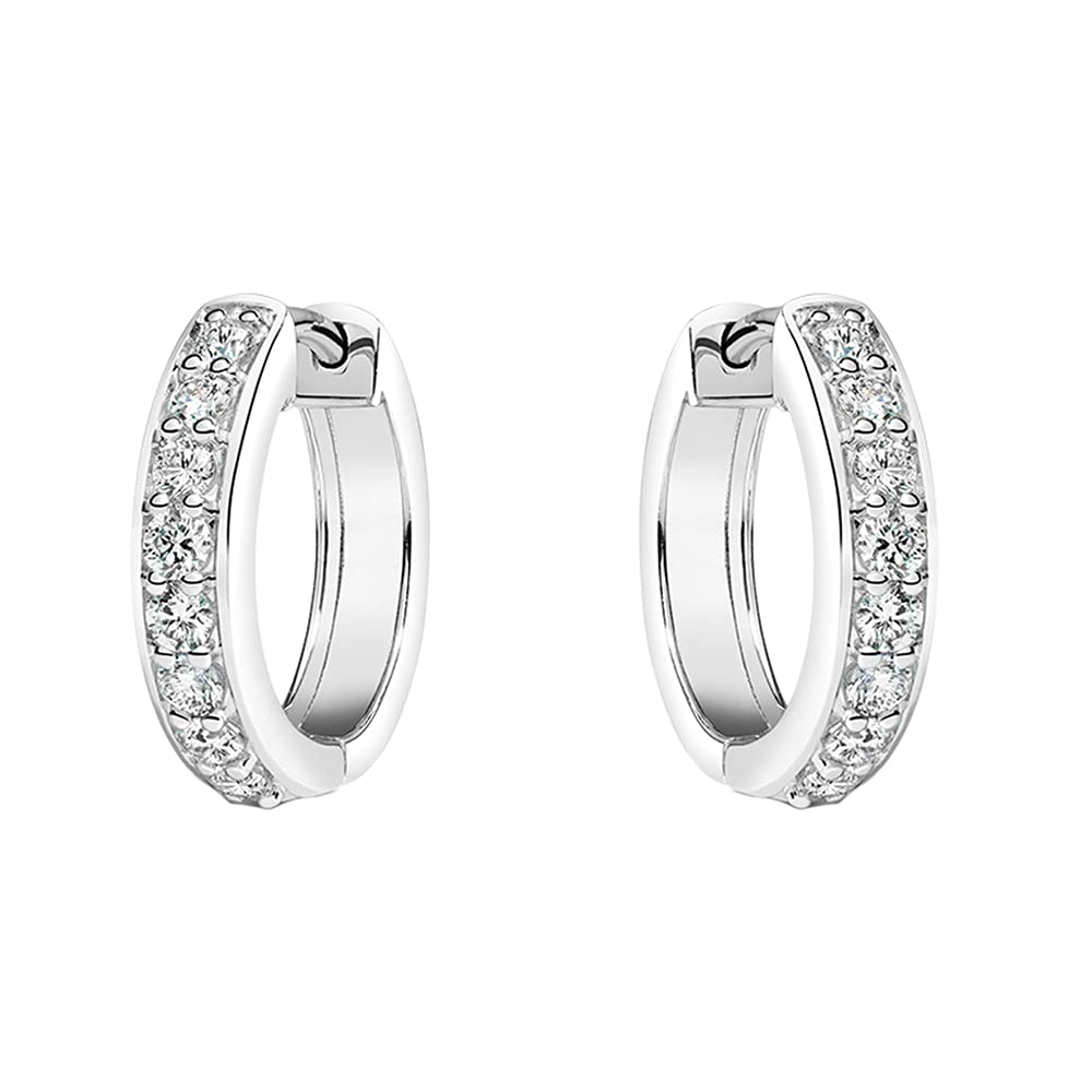 Hoop Earrings For Women 0.80 cttw Round Brilliant Cut White Moissanite Over 925 Sterling Silver