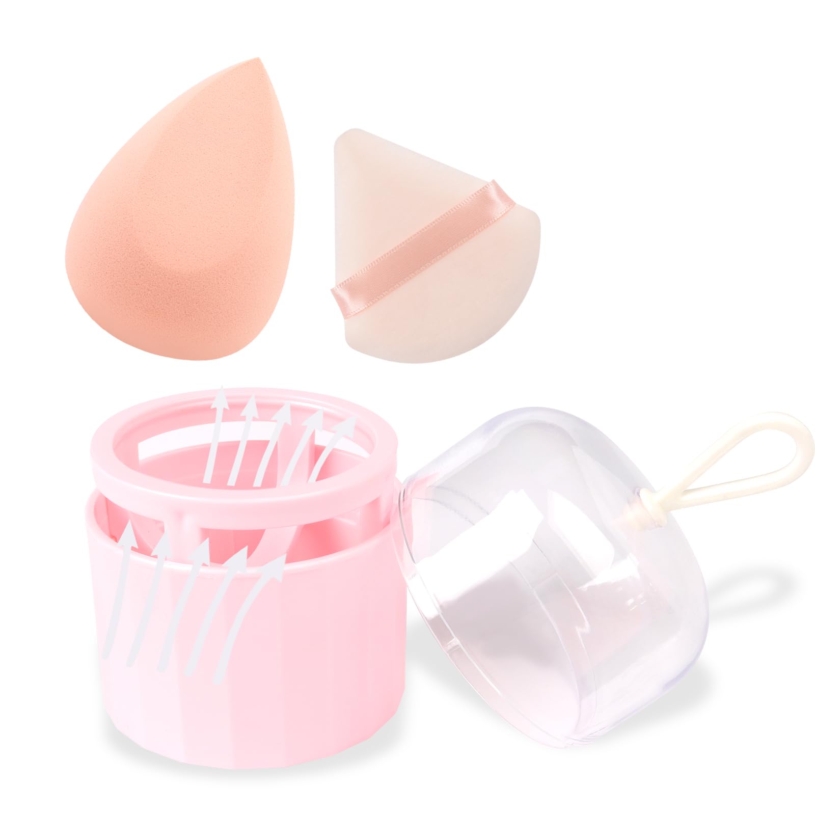 Makeup Sponge Set Blender, Beauty Sponge with Holder Makeup Blender Flawless for Foundation, Liquid,Facial Makeup Tools Beauty Gift Set