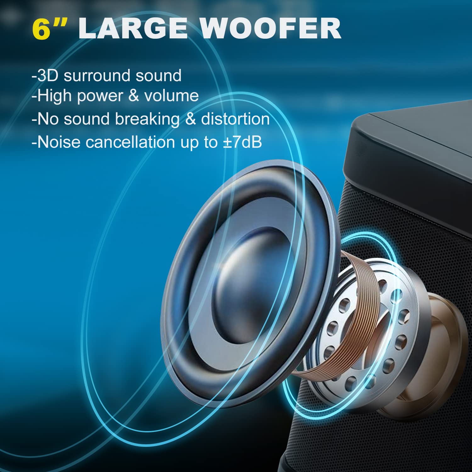 Karaoke Machine with 2 UHF Wireless Microphones for Adults/Kids, WZJP Portable Karaoke Bluetooth PA Speaker System with Echo, Vocal Cut, for Parties