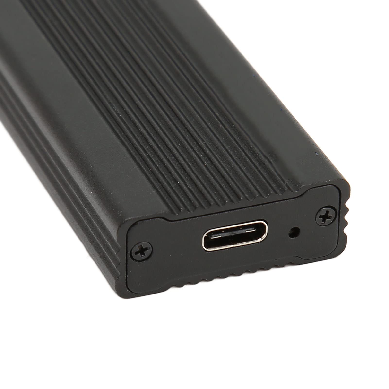 M.2 NVME SSD Enclosure, Slim Design Dual Protocol High Speed 10Gbps SATA SSD Enclosure Plug and Play for 2260mm (Black with C Cable)