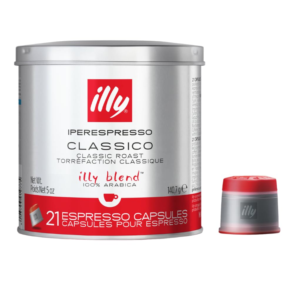 illy Coffee iperEspresso Capsules - Single-Serve Coffee Capsules & Pods - Single Origin Coffee Pods ā Classico Medium Roast with Notes of Caramel - For iperEspresso Capsule Machines ā 21 Count