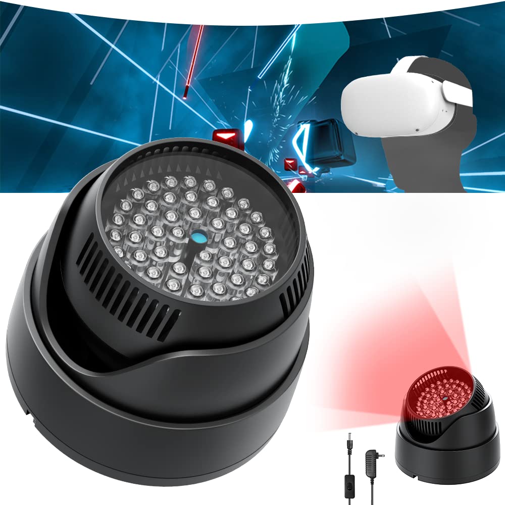 IR Illuminator for Oculus Quest 2/1 LED IR Light, Infrared Light VR Accessories, 10.8 ft Cable with Switch, Auto ON/Off, Enhance Hand Tracking Sensitivity, Reduce Drift, No-Light Leakage, Black
