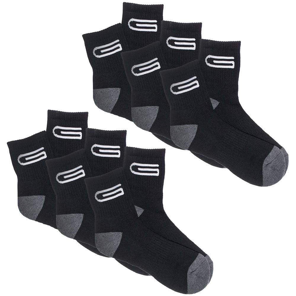 GOLBERG G Men’s Mid-Calf Socks - 6 Pack, Black, Large