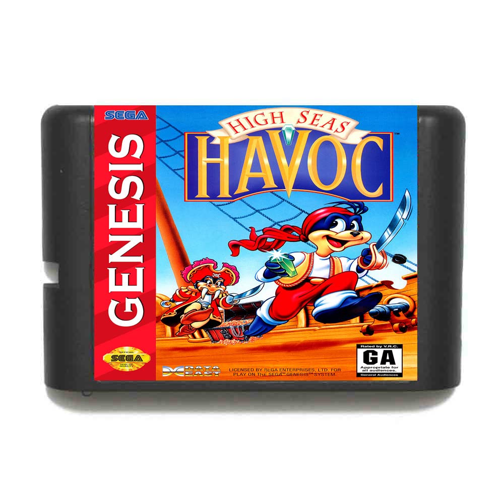 High Seas Havoc 16 Bit MD Game Card For Sega Mega Drive For Genesis (Black)