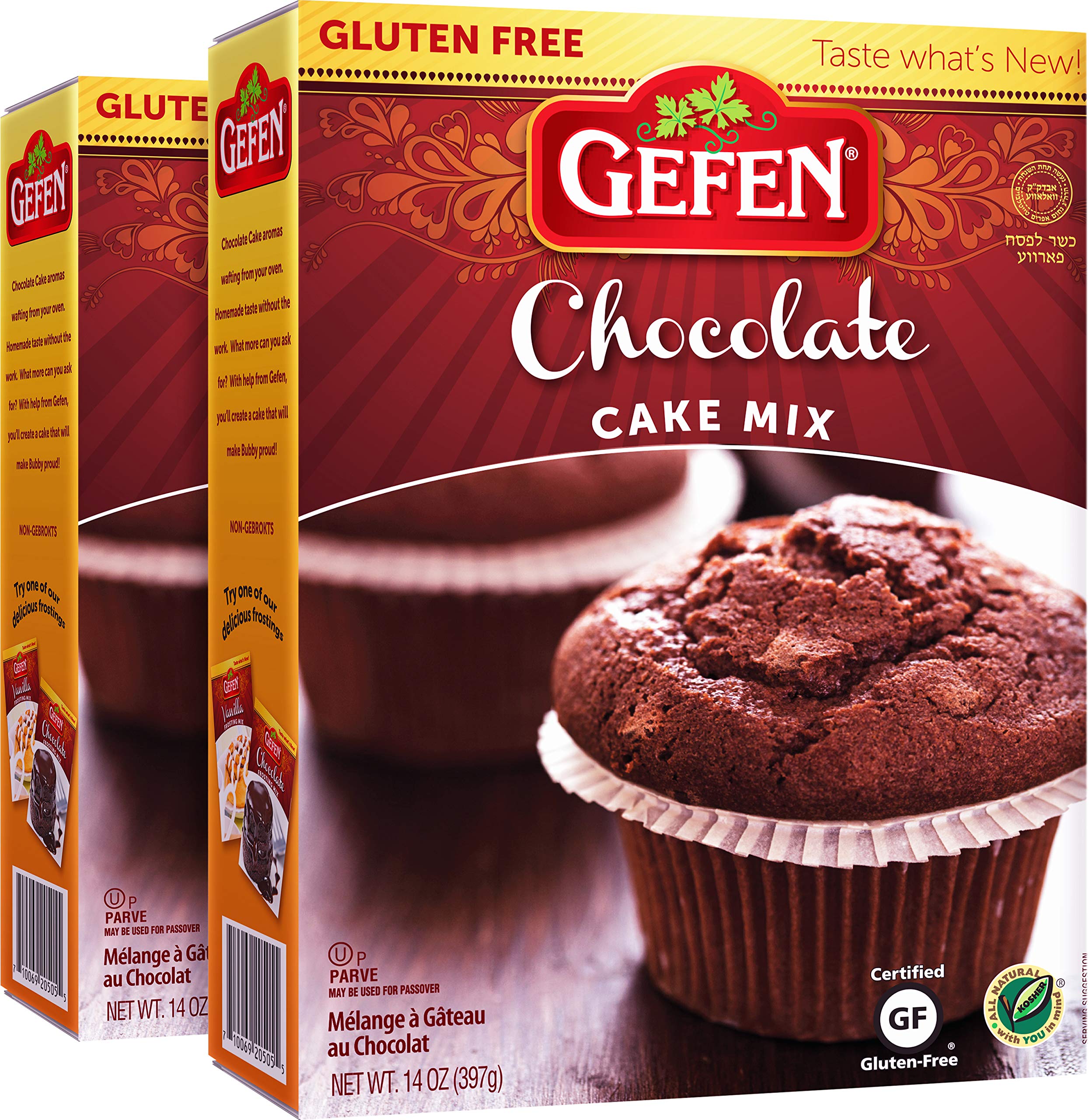 Gefen Fluffy Chocolate Cake & Cupcake Mix 14oz (2 Pack) | Gluten Free, Grain Free, All Natural, Kosher for Passover, Quick & Easy Instructions