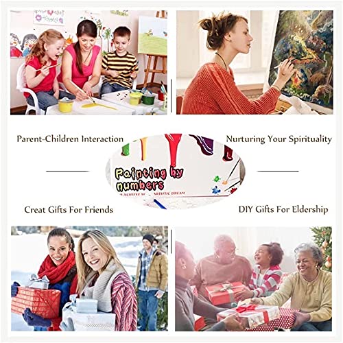 HY-Funclub Paint by Number Kits for Kids Ages 4-6 - 8-10 - 12, DIY Acrylic Painting Kits with Framed Canvas, 8” x 8” 3 Pack