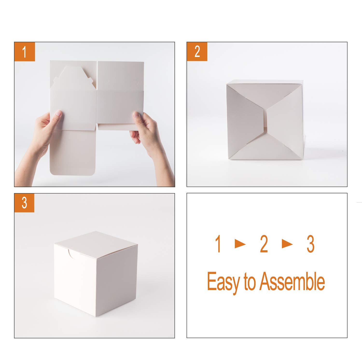 GEFTOL Gift Box 20 Pack 5 x 5 x 3.5 inches Fold Box Paper Gift Box Bridesmaids Proposal Box for Bridal Birthday Party Christmas(White)
