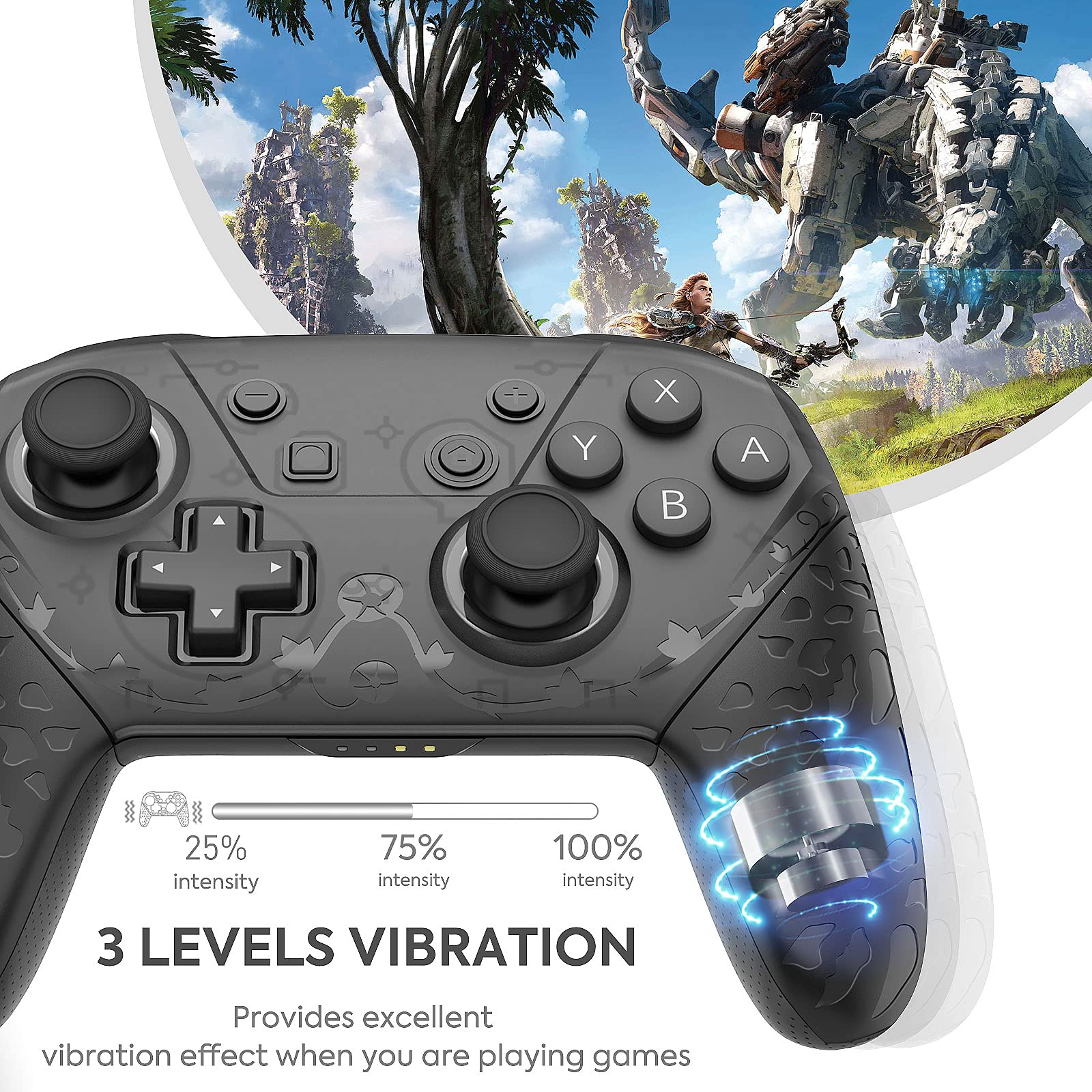 Ibotomo 1200 m-A Wireless Switch Controller for N-Switch/Switch OLED/Switch Lite Switch Pro Controller Wireless Support Motion Control and Dual Vibration