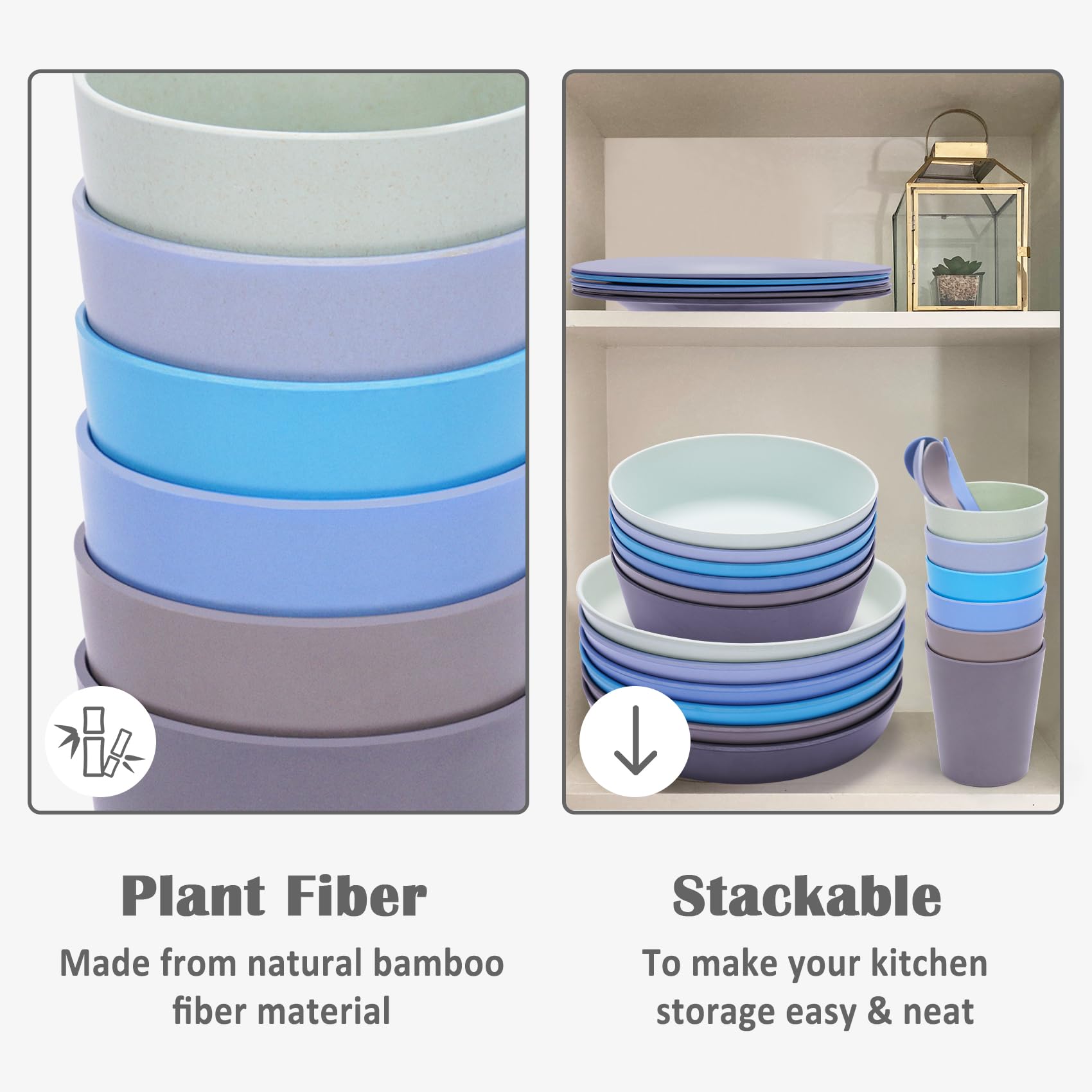 HM-tech 6pcs Bamboo Kids Cups for Baby feeding, Toddler cups for Drinking,Tableware for Baby Toddler Kids Bamboo Kids Dinnerware sets
