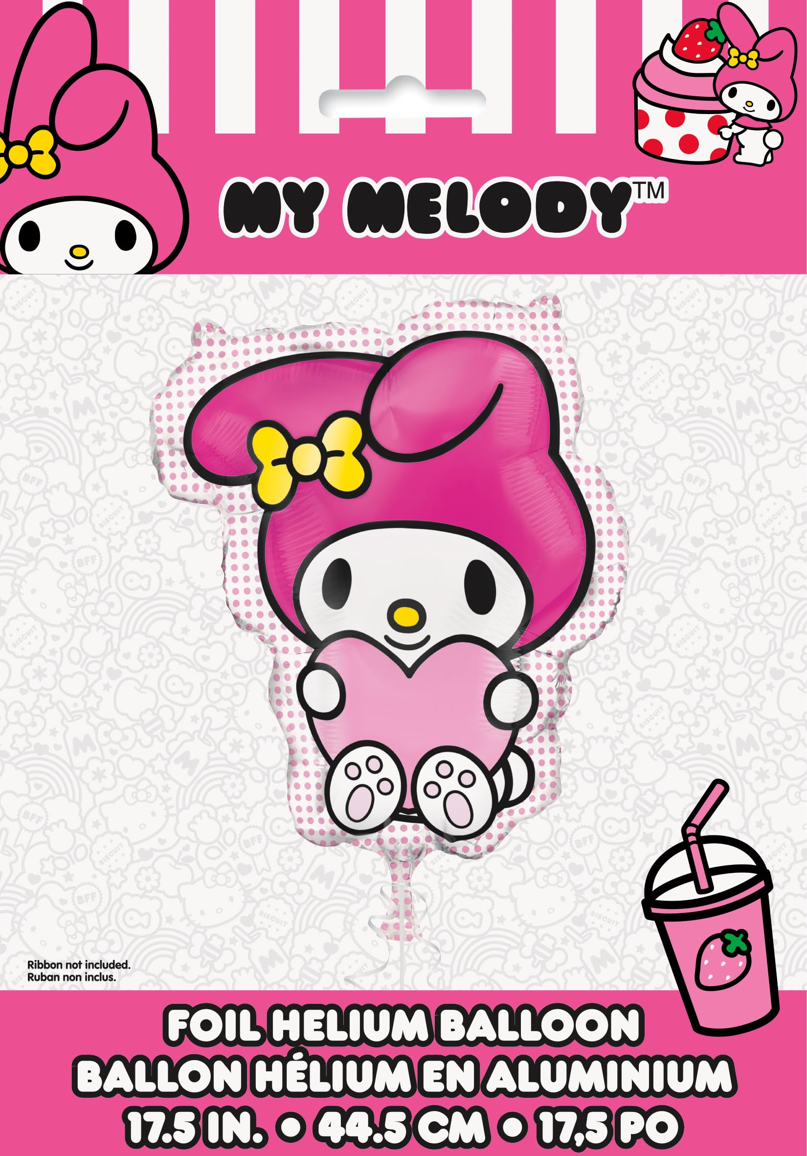 Large Hello Kitty Balloons | 3 Pack | Sticker | Hello Kitty Birthday Decorations and Party Supplies | 25" Hello Kitty, 28.75" Cinnamoroll, 22.75" My Melody