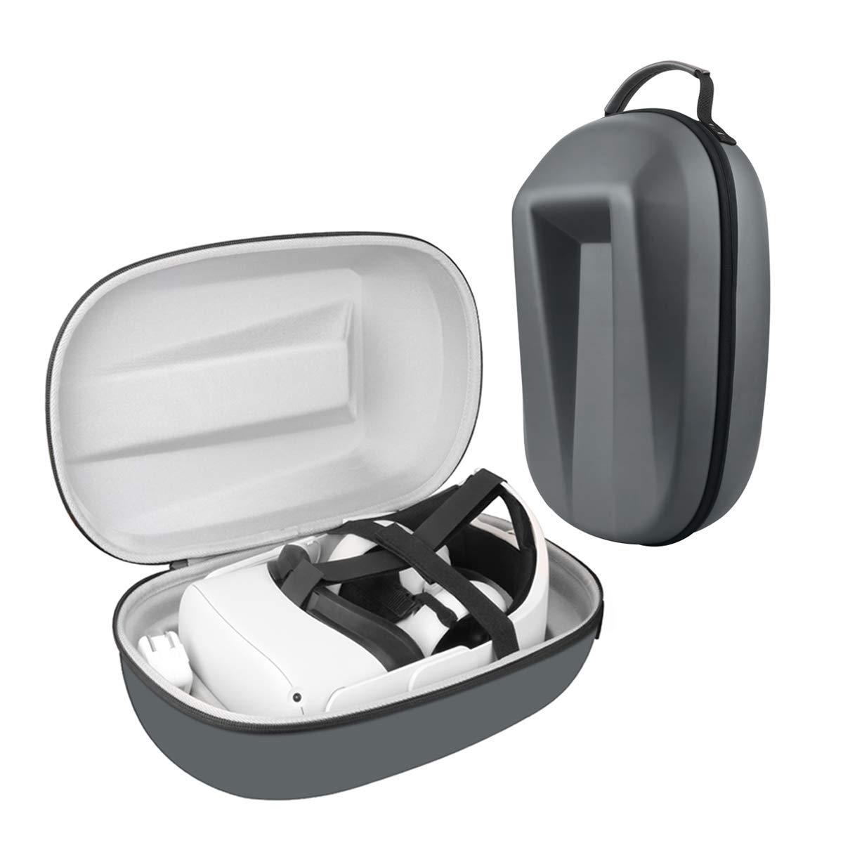 Hard Carrying Case for Oculus Quest 2 Head Elite Strap and All-in-one VR Headset Storage Bag Modern Travel Case fit Meta Quest 2 Accessories(Grey)