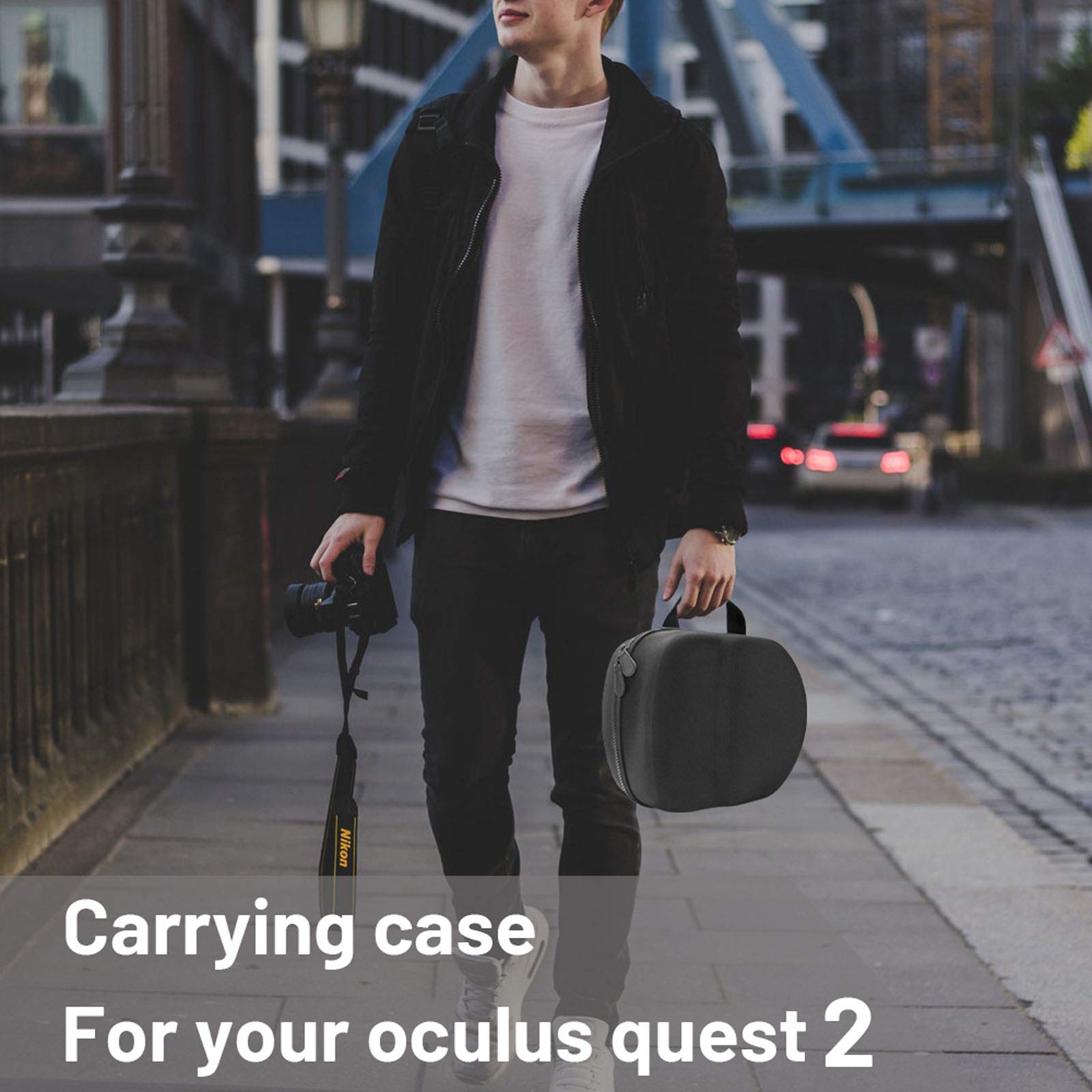 Hard EVA Carrying Case for Oculus Quest 2VR Headset and Accessories, All-in-oneVR Gaming Headset Storage Bag Box Travel Carrying Case Portable (Black)