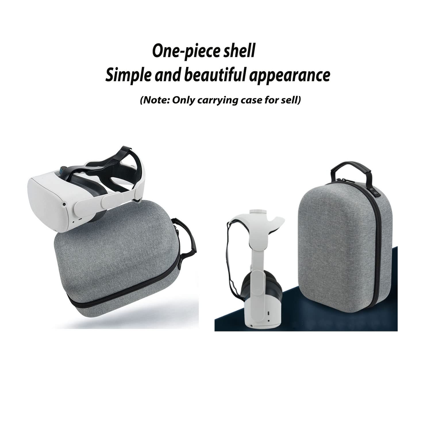 Hard Carrying Case for Oculus Quest 2 Elite Strap,Headset Storage Bag Splashproof Case for VR Headset,Protection Case Travel and Home Storage,Grey