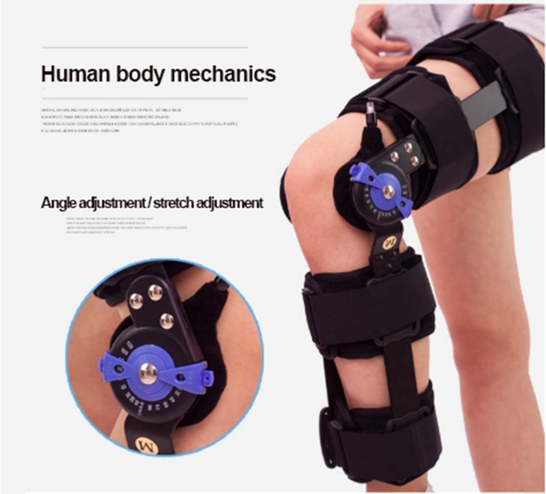 Hinged Knee Brace ROM Knee Brace For Arthritis Joint Pain Meniscus Tear For Knee Injury Recovery Relieve Knee Burden Length Angle Adjustment Carbon Fiber Material Adjustable Knee Immobilizer