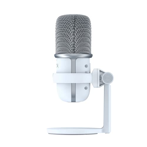 HyperX SoloCast β USB Condenser Gaming Microphone, for PC, PS5, PS4, and Mac, Tap-to-Mute Sensor, Cardioid Polar Pattern, Great for Streaming, Podcasts, Twitch, YouTube, Discord - White