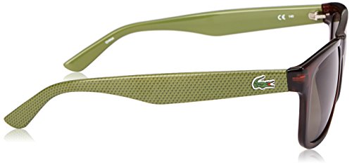 Lacoste L734s Rectangular Sunglasses, Brown/Green, 52 mm