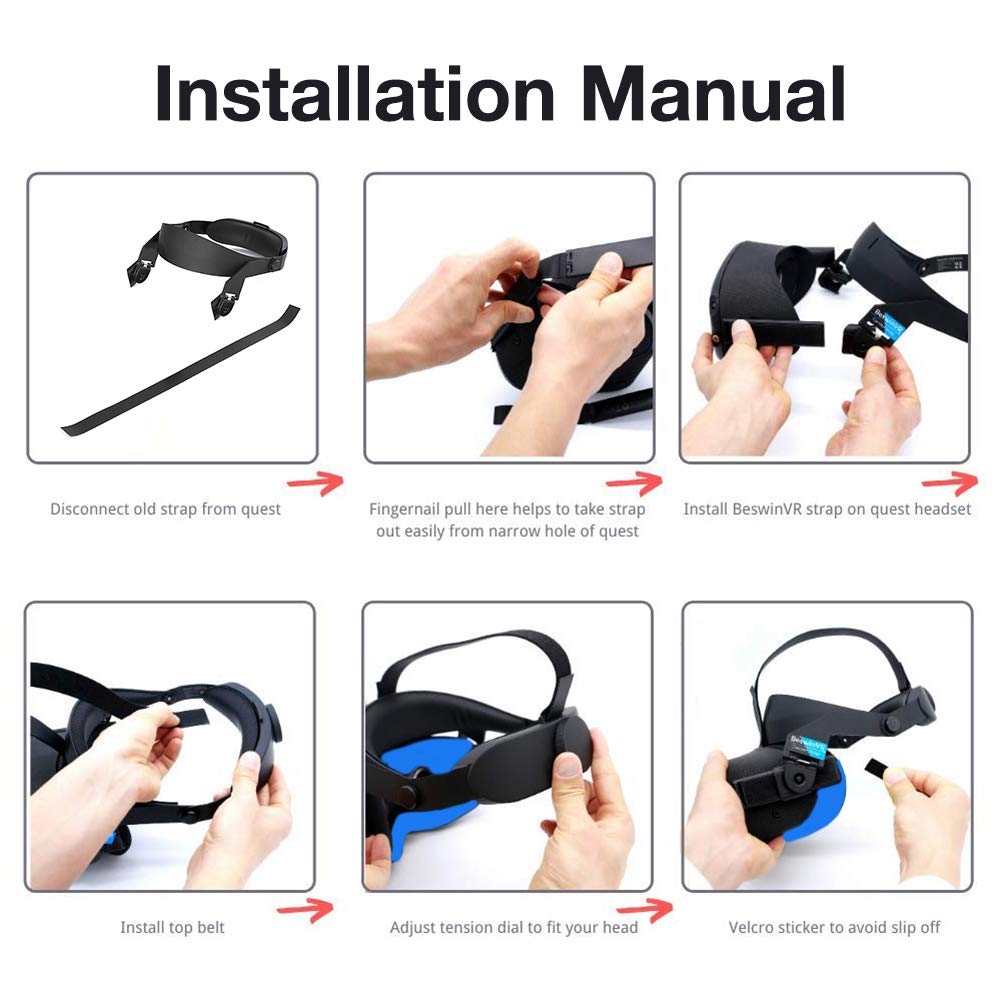 Jteyult Head Strap for Quest Halo Strap, Comfortable and Adjustable, Ergonomic Virtual Reality Accessories