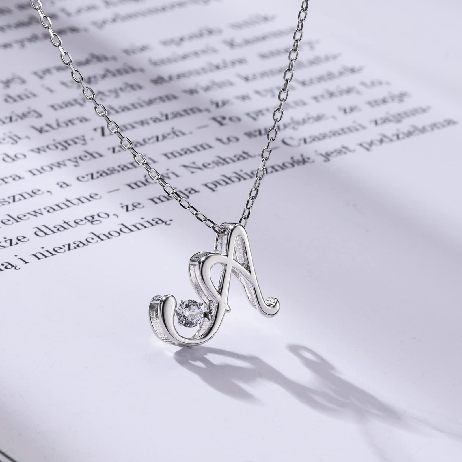 Initial Sterling Silver Necklace Hypoallergenic Silver Jewelry Set/Best Fashion Gift for Women