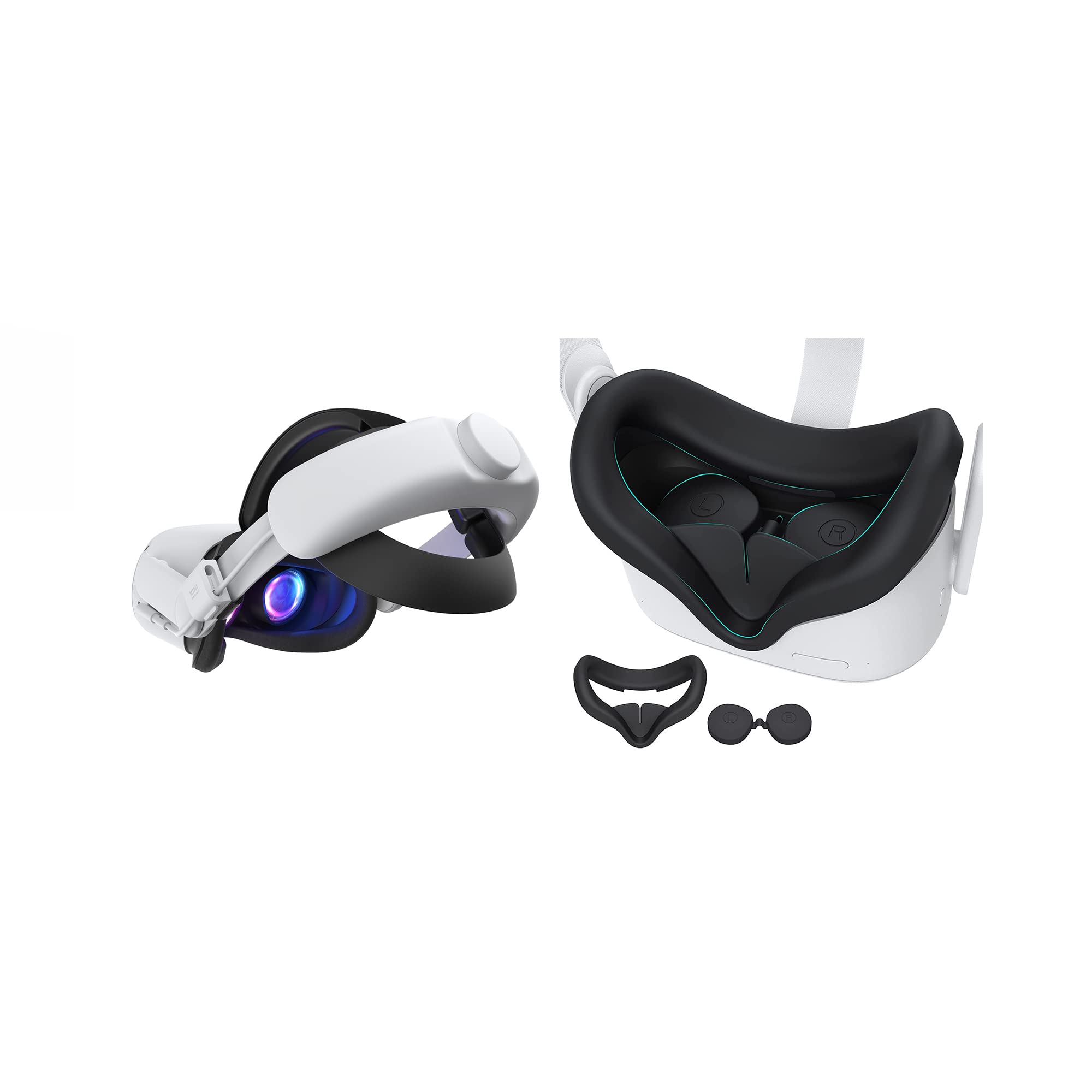 KIWI design Elite Strap with Battery and Face Cushion Pad Compatible with Quest 2
