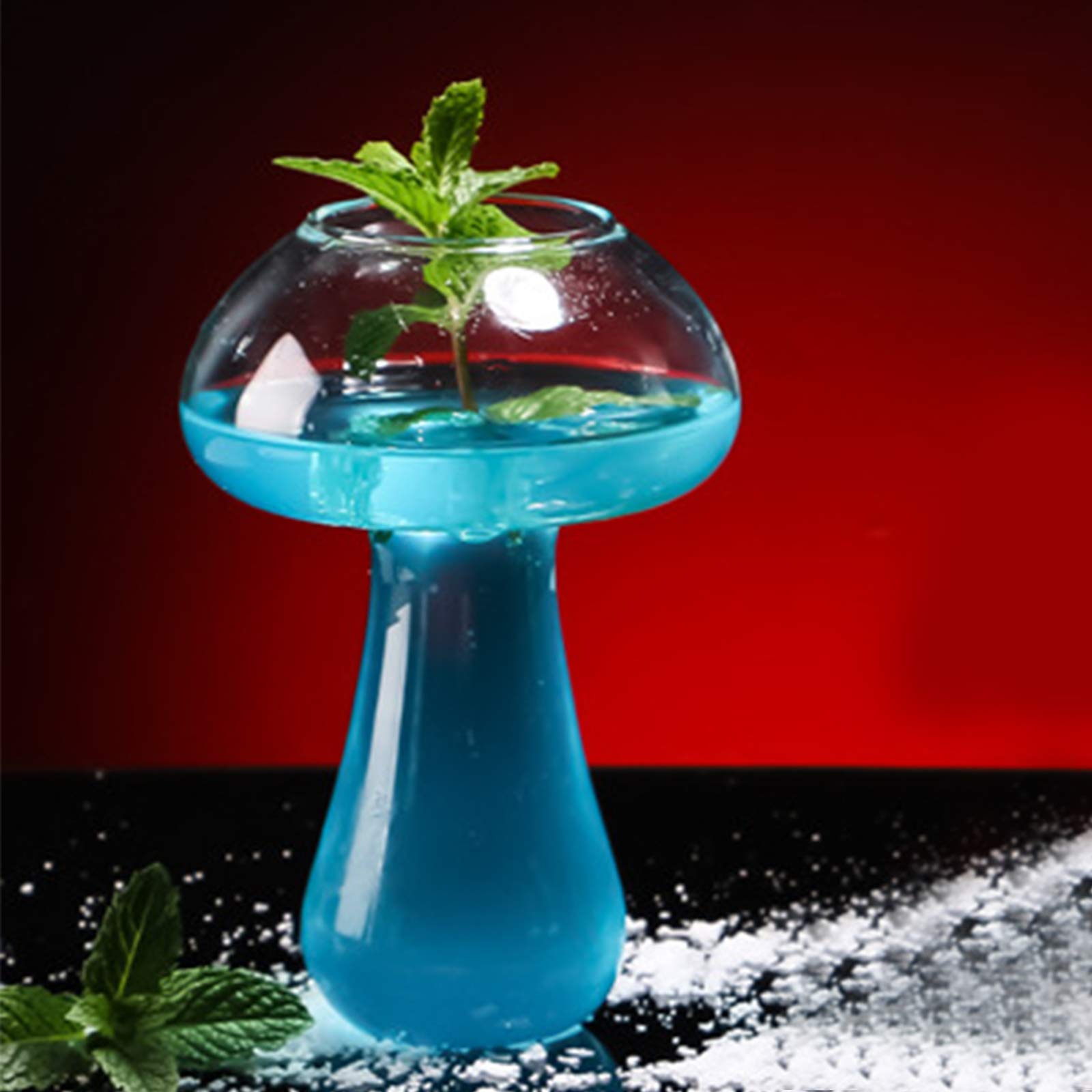 jdfkdskndvkrc Mushroom Cup Cocktail Glass - 380ml/12.85Oz Mushroom Mug Wine Water Cocktails Mushroom Shaped Drinks Cups - Lemonade Juice Glass Bartender Special Beer Wine Glasses Goblet Cooler Cup