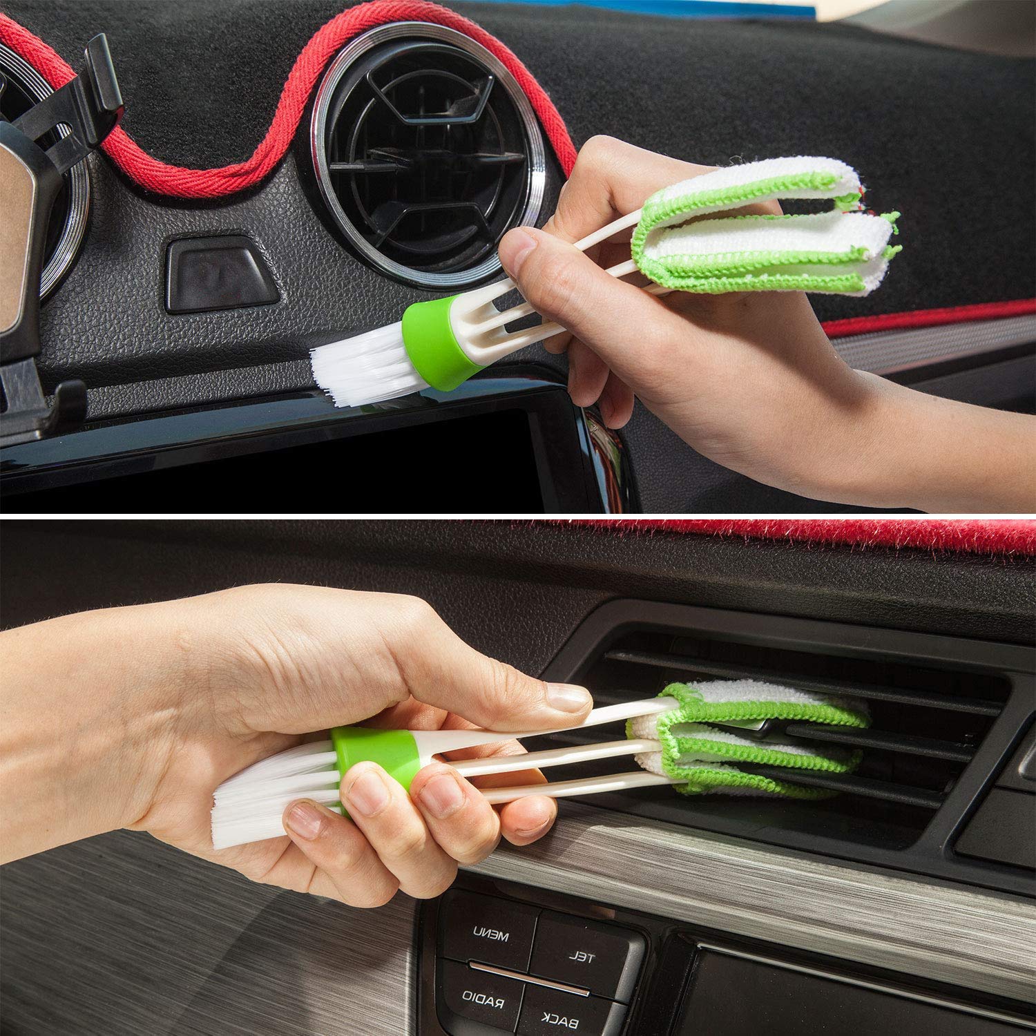 ICEYLI Window and Sliding Door Track Cleaning Brushes Set, Window Blind Duster, 2-in-1 Windowsill Sweeper, Hand-held Groove Gap Cleaning Tools, Tile Lines Brush, Straw Cleaner Brush, 8 Pieces