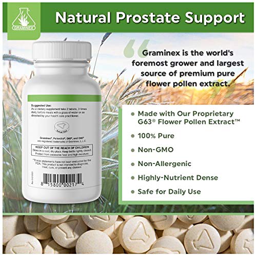 Graminex PollenAid Prostate Supplement: All Natural Prostate Support for Bladder Control & Urinary Tract Health, Rye Pollen Extract Made in USA, 200 Tablets (Pack of 2)