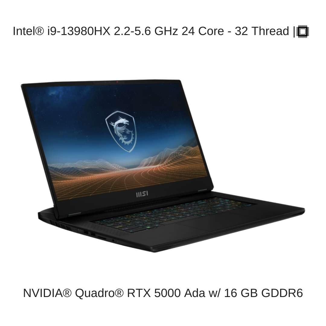 HIDevolution CreatorPro X17HX A13VM 17.3" UHD 144Hz, 2.2 GHz i9-13980HX, RTX 5000 Ada, 192 GB DDR5 RAM, 2 TB PCIe SSD, Windows 11 Pro