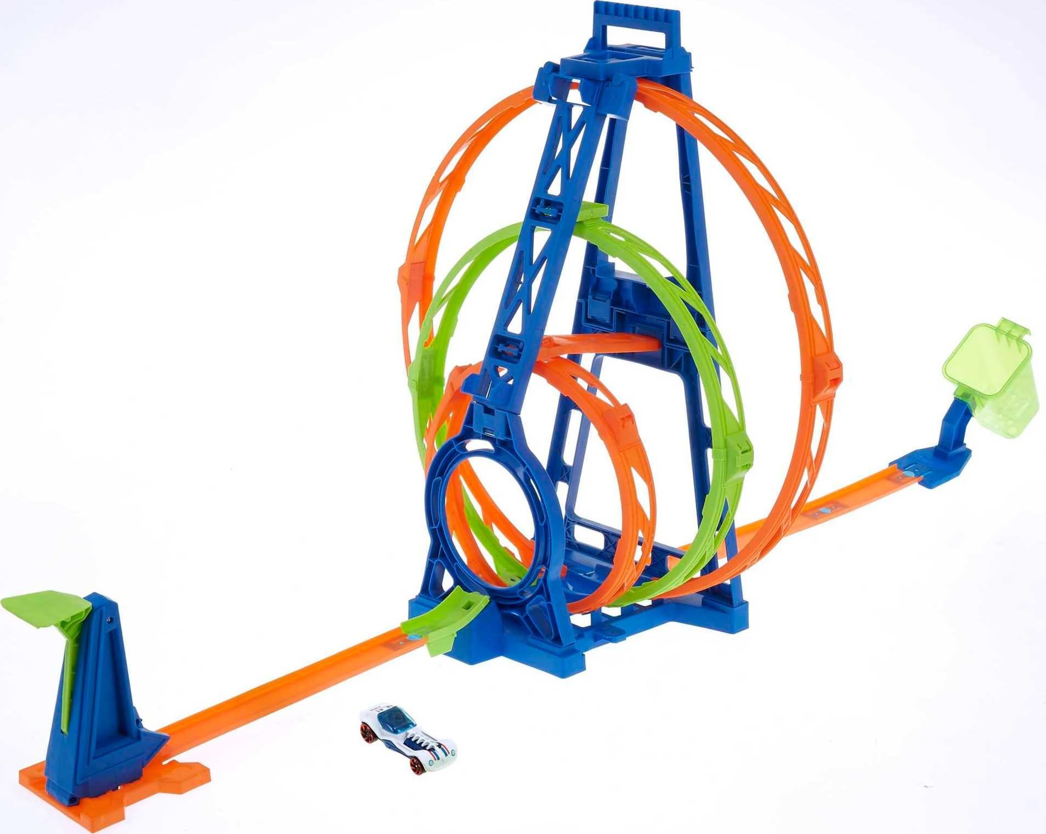 Hot Wheels Toy Car Track Set Triple Loop Kit, 3 Loops & Connects to Other Sets, Includes 1:64 Scale Car